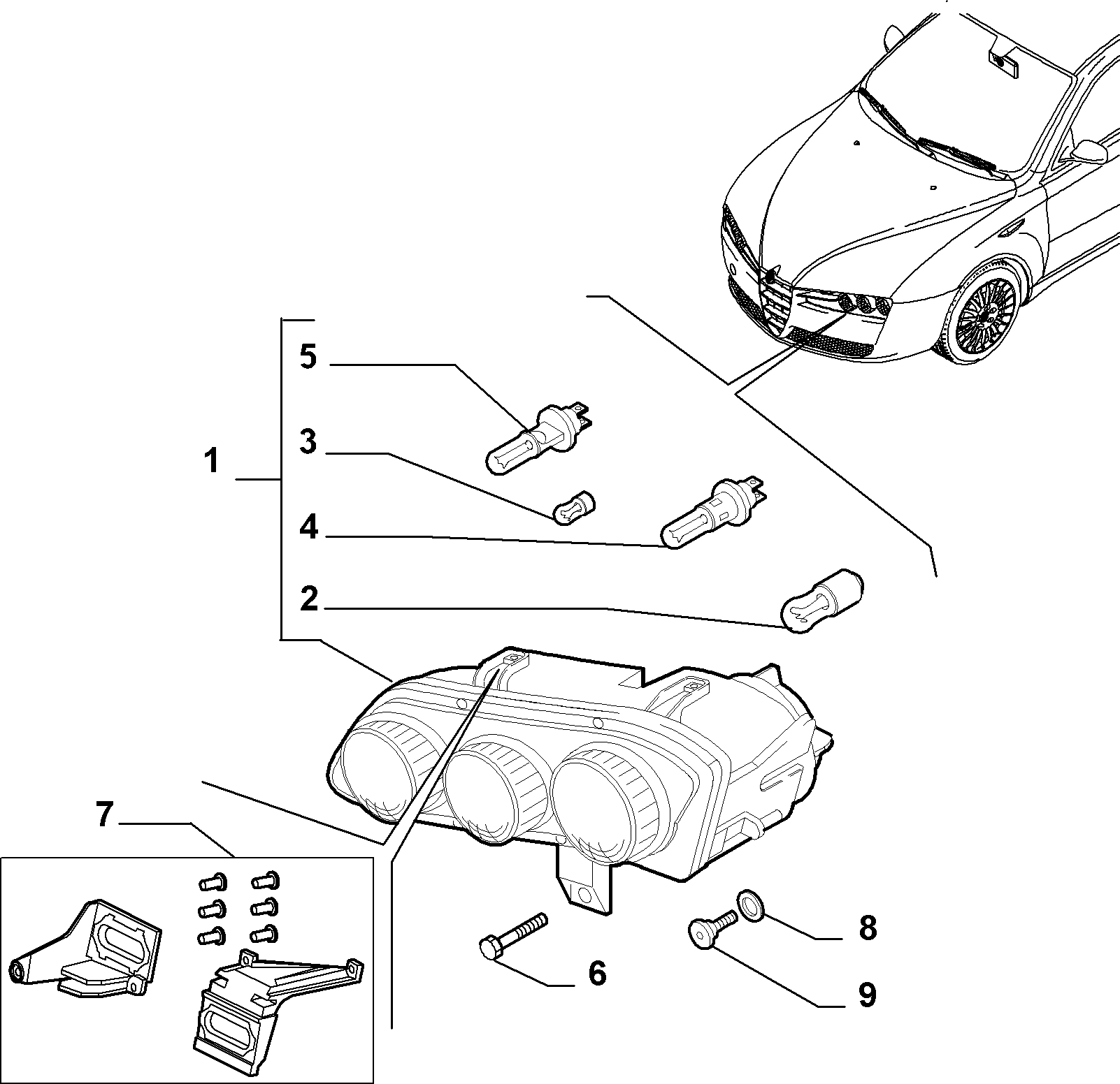 55401/10 - FRONT HEADLIGHT - ALFAROMEO 159 MY11 (2010-2011) | FIAT ePER ...