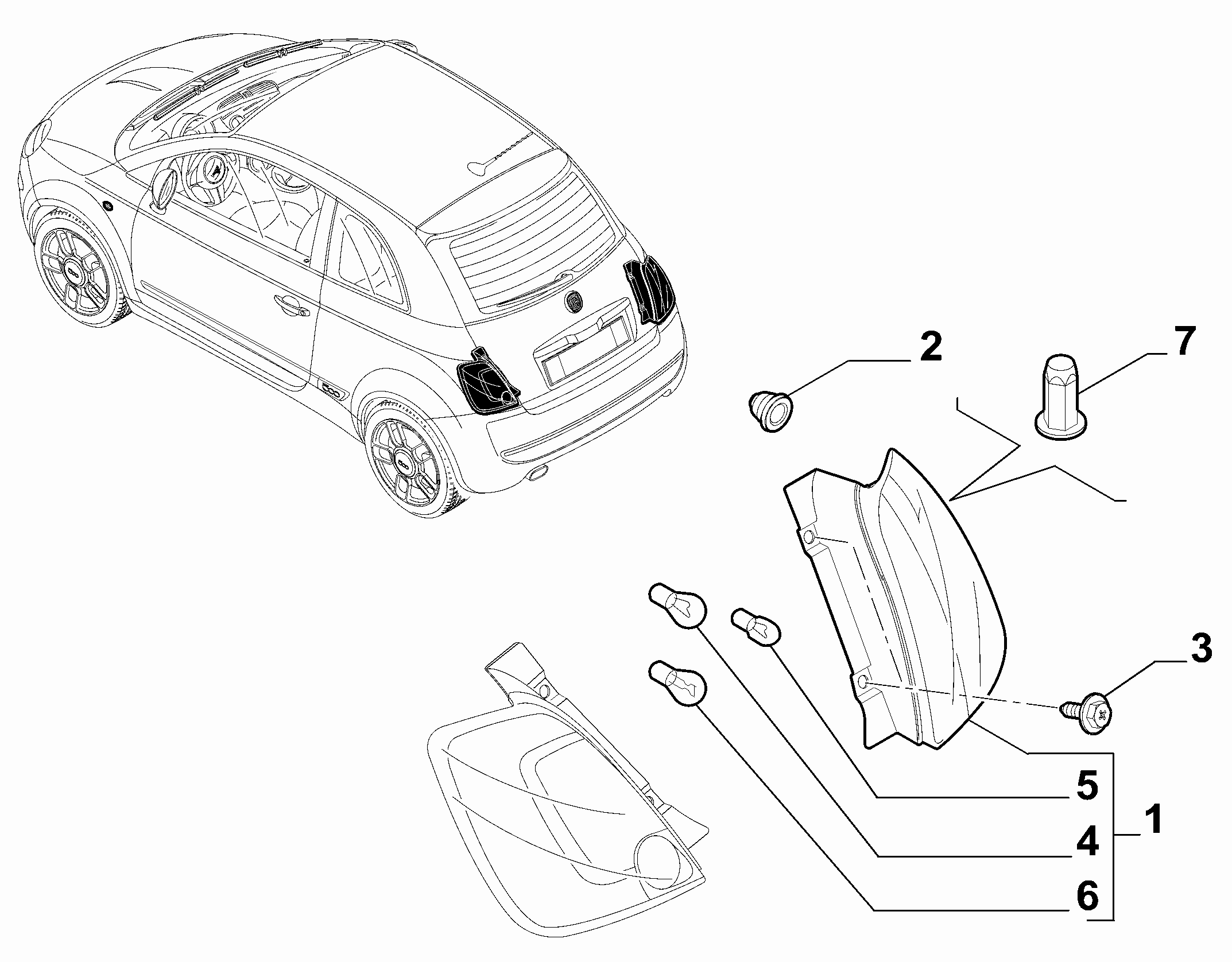 55401/30 - TAIL LAMP - FIAT 500 MY2012 (2012-....) | FIAT ePER - Online ...